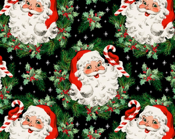 Santa Fabric Christmas Santas With Love Small by Misstiina Santa Claus ...