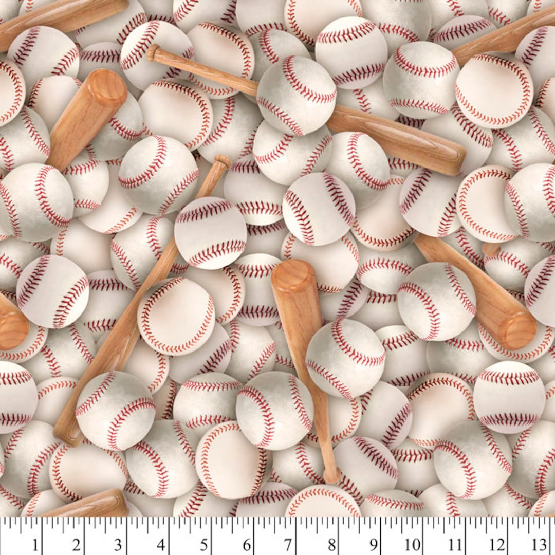 Baseballs & Bats Cotton Fabric Fat Quarters - Etsy