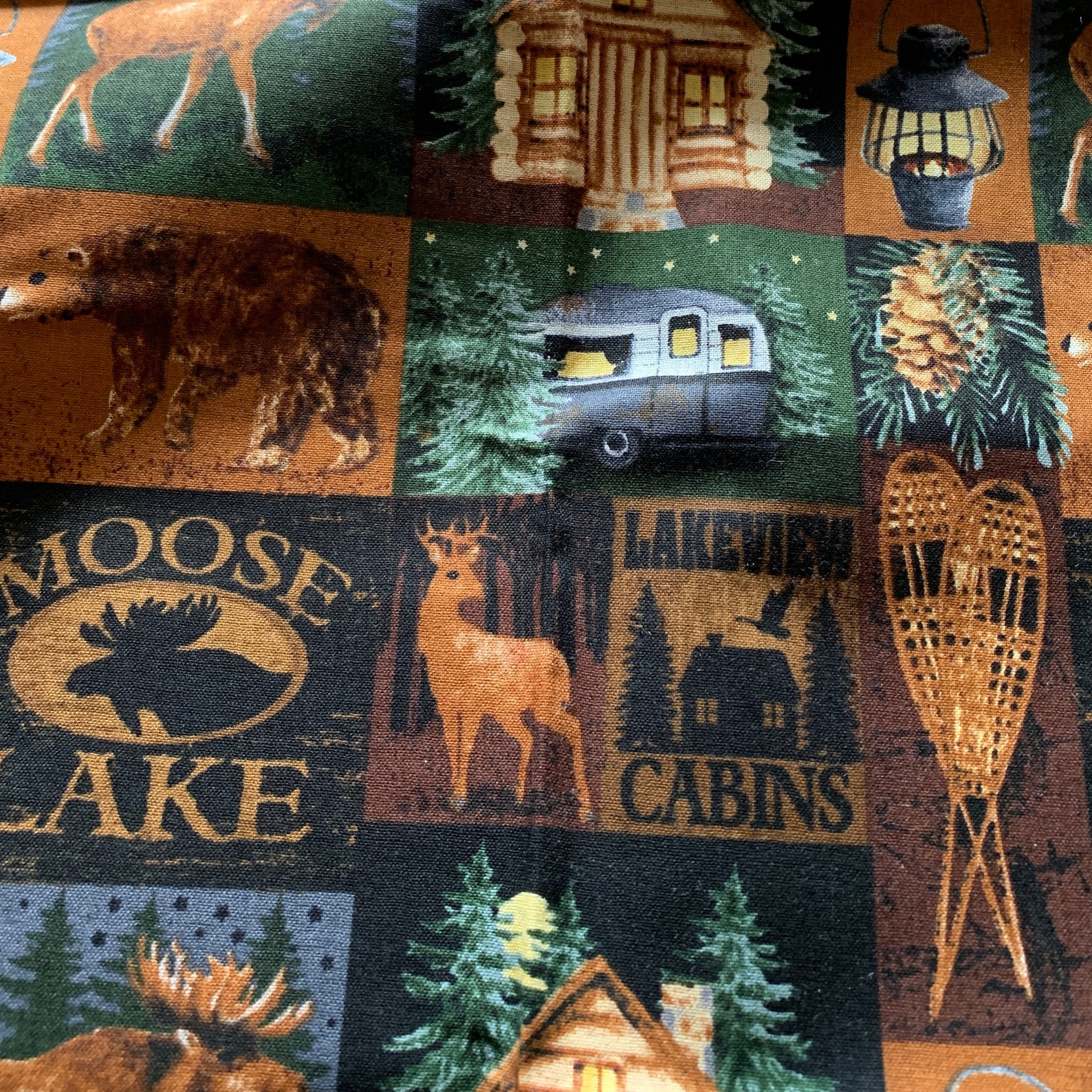 Cabin Patchwork Cotton Fabric by the Yard - Etsy