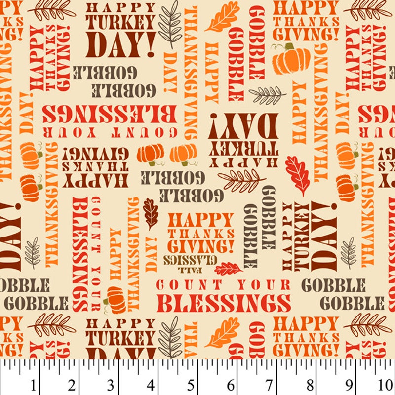 Thanksgiving Fabric - Etsy