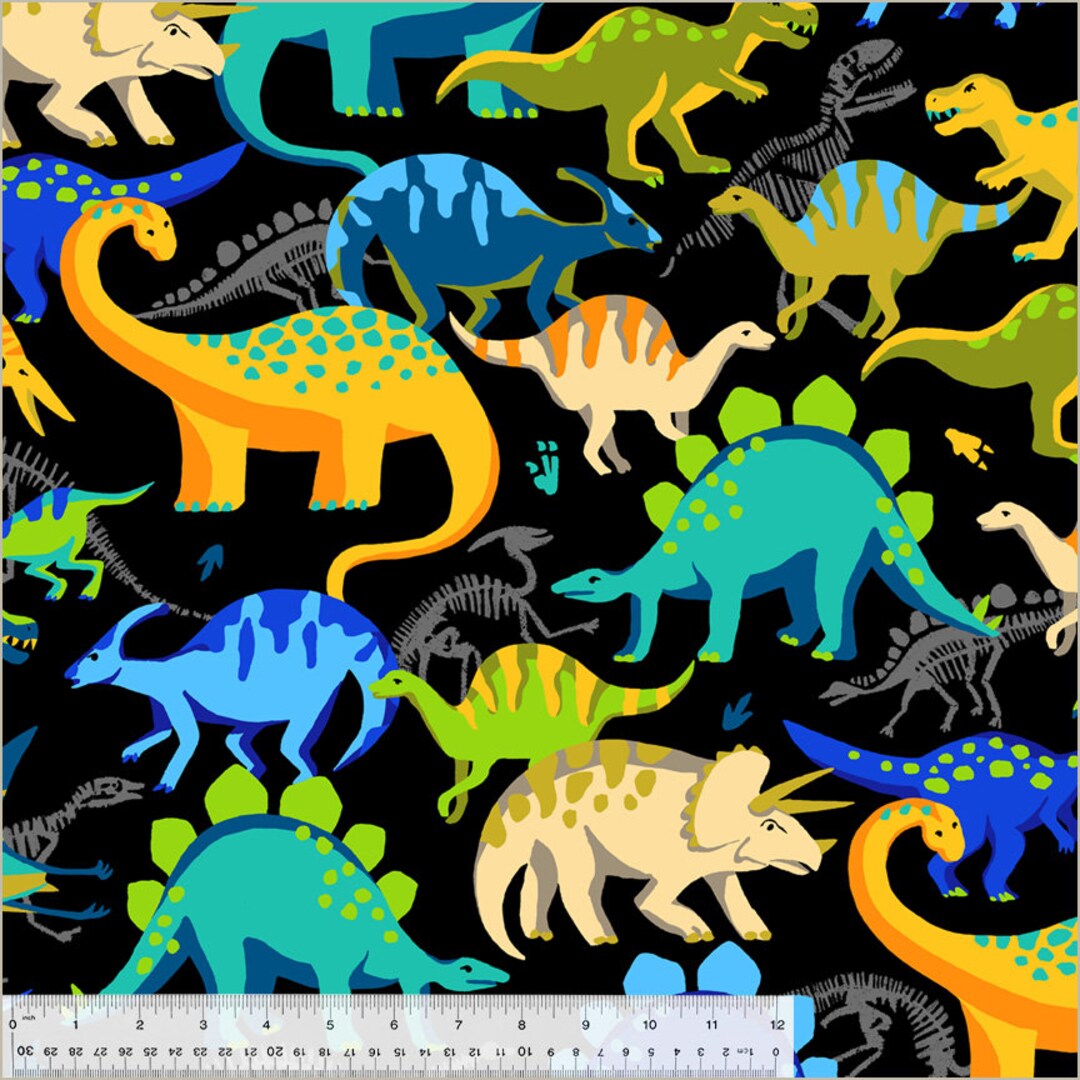 Dinosaurs History Anti-pill Fleece Fabric by the Yard - Etsy
