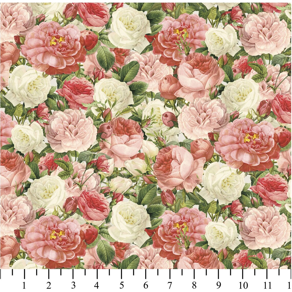 Vintage Rose Cotton Fabric by the Yard - Etsy