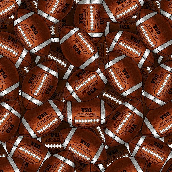 Footballs Cotton Fabric by the Yard - Etsy