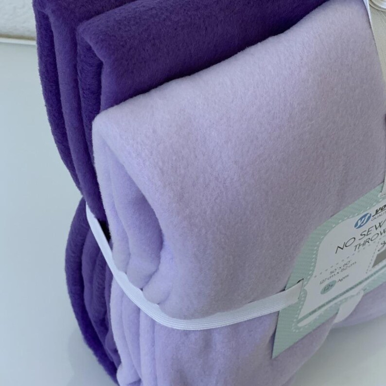 Solid Fleece No-sew Throw Kit - Lavender/purple (50x60) - Etsy