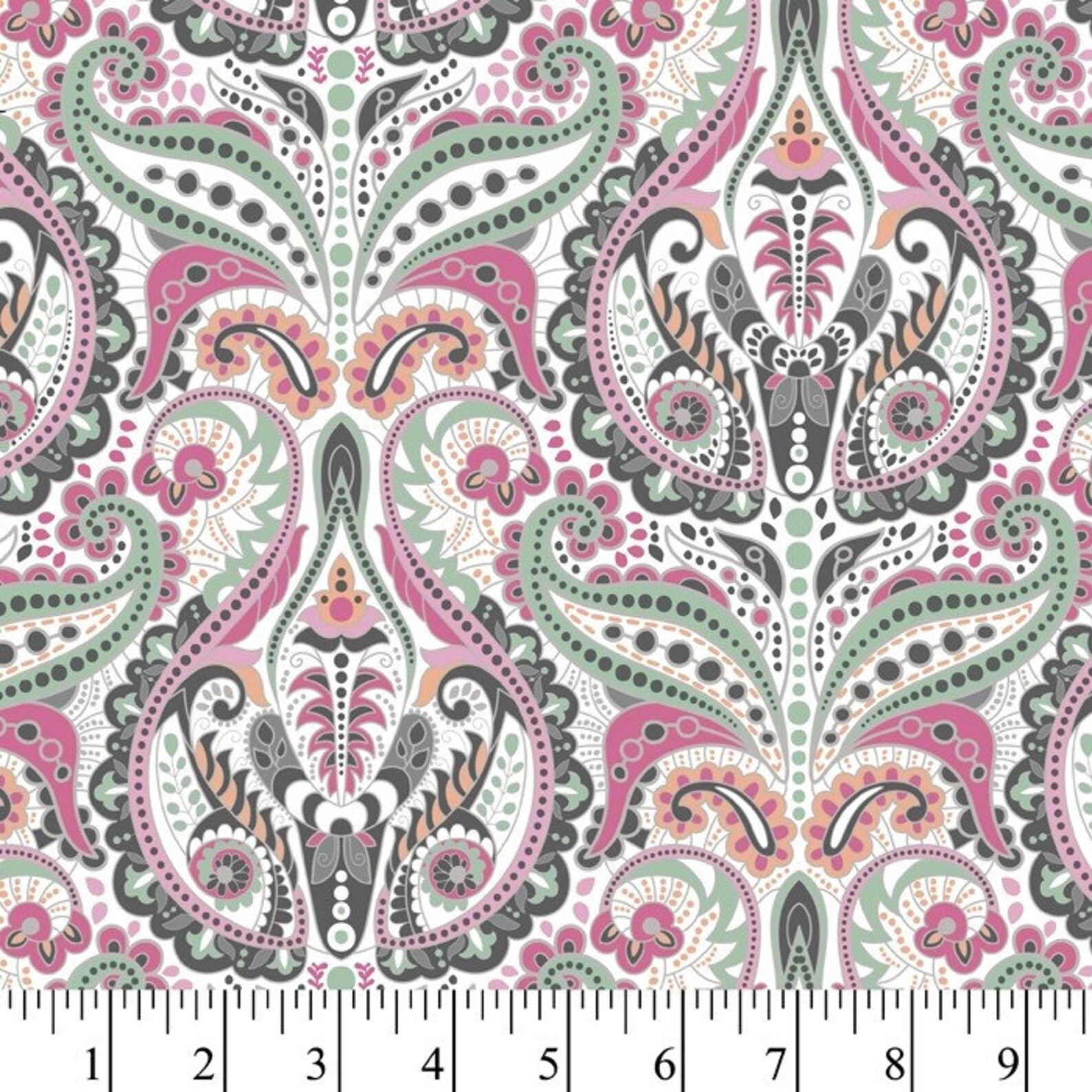 Intricate Damask Cotton Fabric by the Yard - Etsy