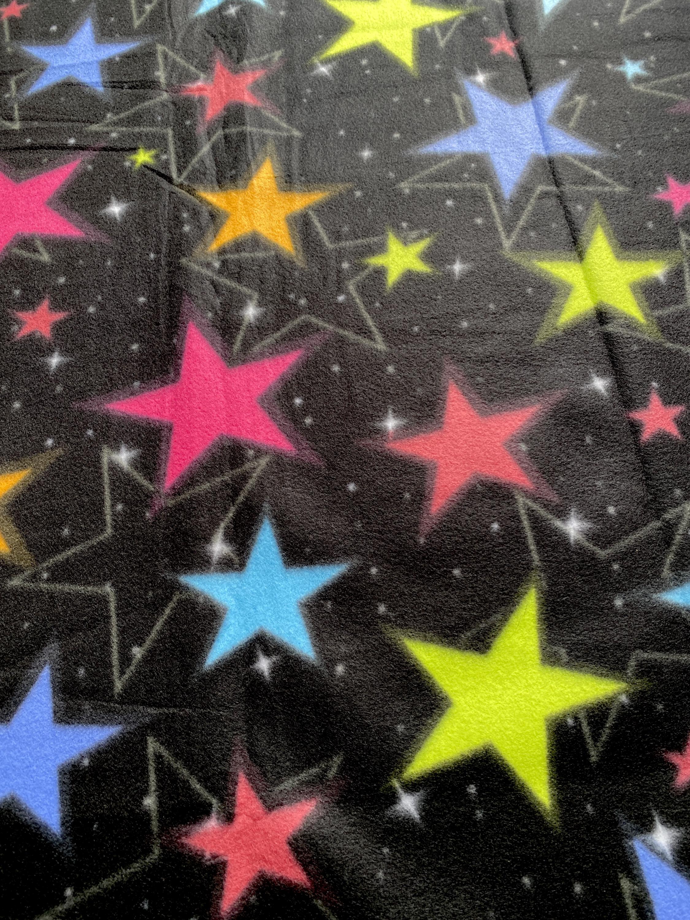 Stars Colorful Night Anti-pill Premium Fleece Fabric by the Yard - Etsy