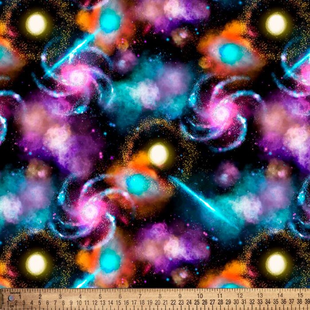 Watercolor Space Galaxy Cotton Fabric by the Yard - Etsy