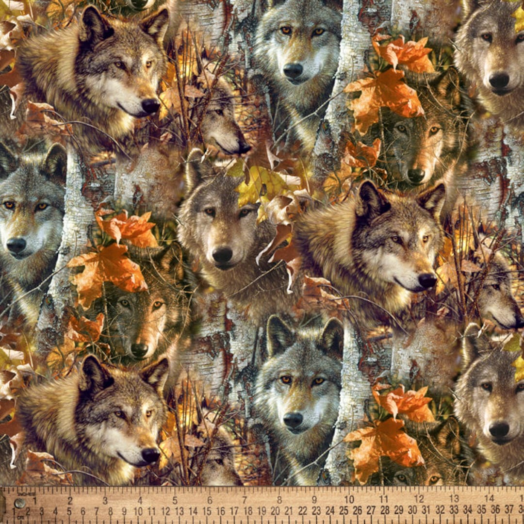 Camouflage Wolf Woods Cotton Fabric by the Yard - Etsy