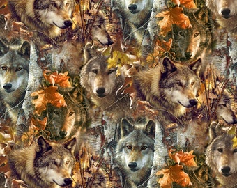 Wolves Fabric the Wild Wolf by Shopcabin Wolf Boho Floral Wolfpack ...