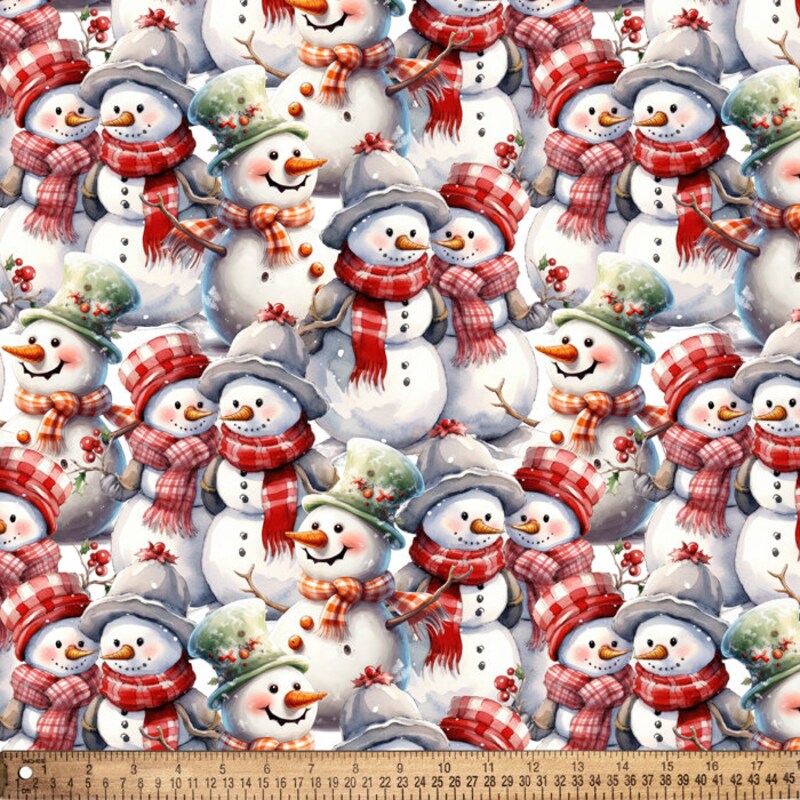 Snowman Fabric - Etsy