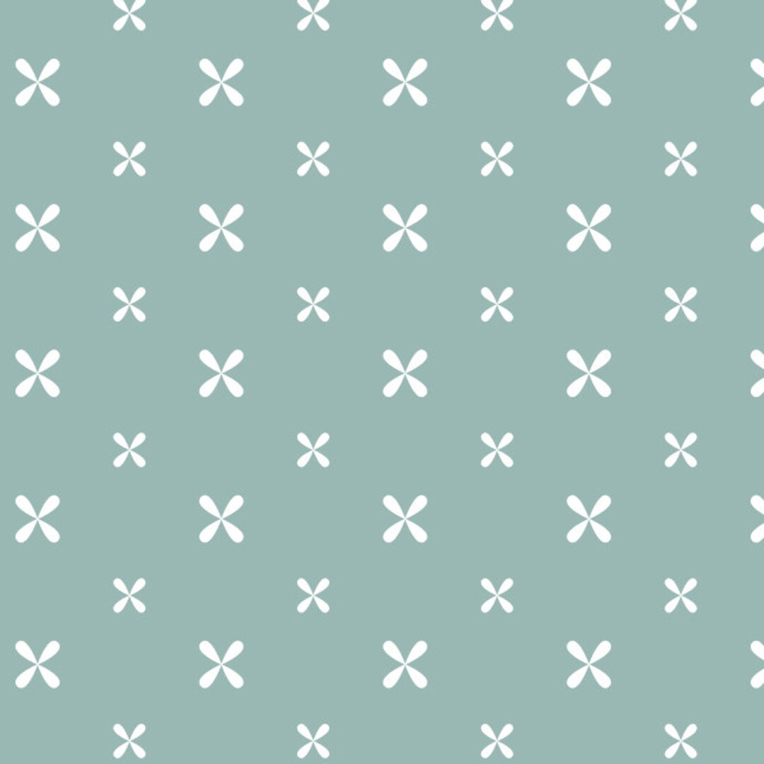 Mint Cross Dots Cotton Fabric by the Yard - Etsy