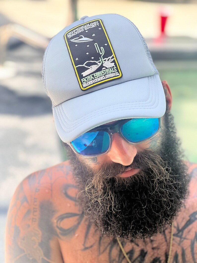 Gray Trucker Cryptid Hat-ufo - Etsy