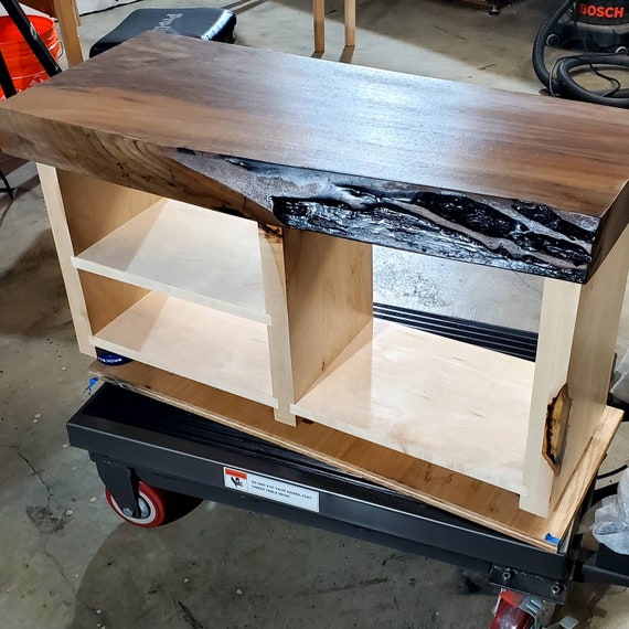 Live Edge Entryway Bench With Storage. - Etsy