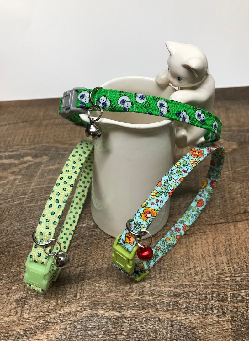 Mice Dots Flowers Cat Collar With Safety Breakaway Buckle - Etsy