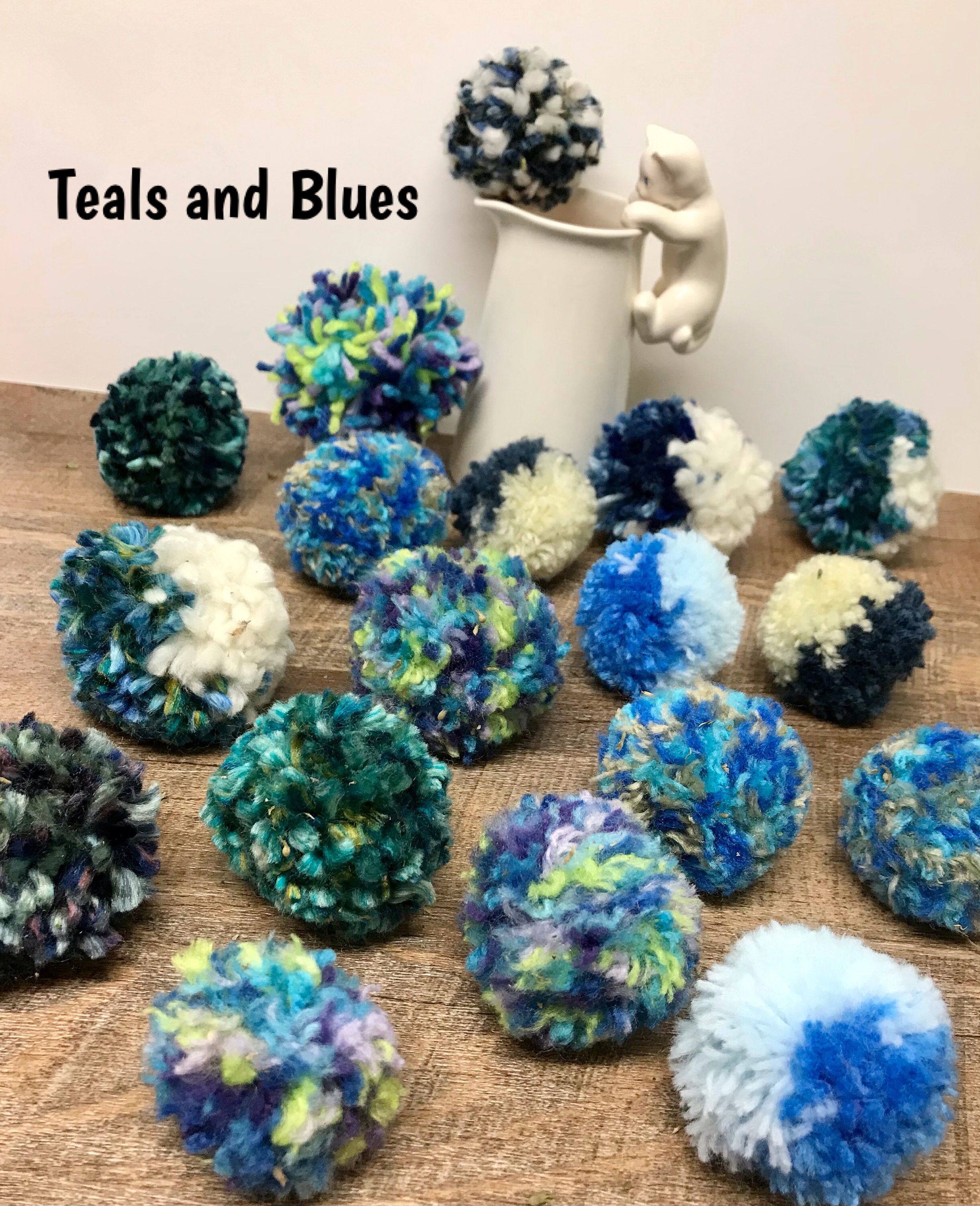 Puffs the Pom Pom Ball Crazy Organic Catnip Cat Toys | Etsy