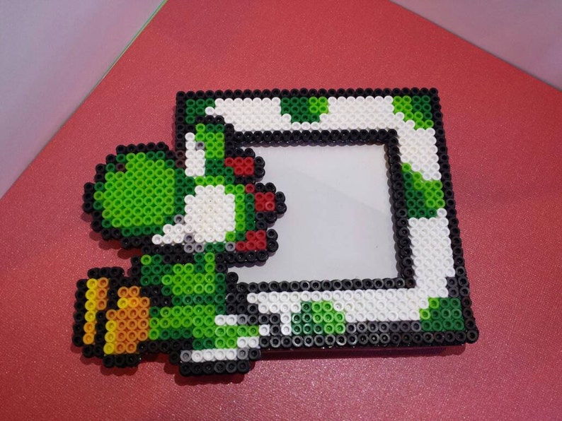 Super Mario Brothers Yoshi Perler Bead Picture Frame Etsy México