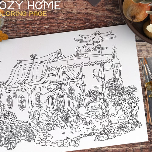 Staycation Spring Coloring Page Stay Home Summer Adult | Etsy