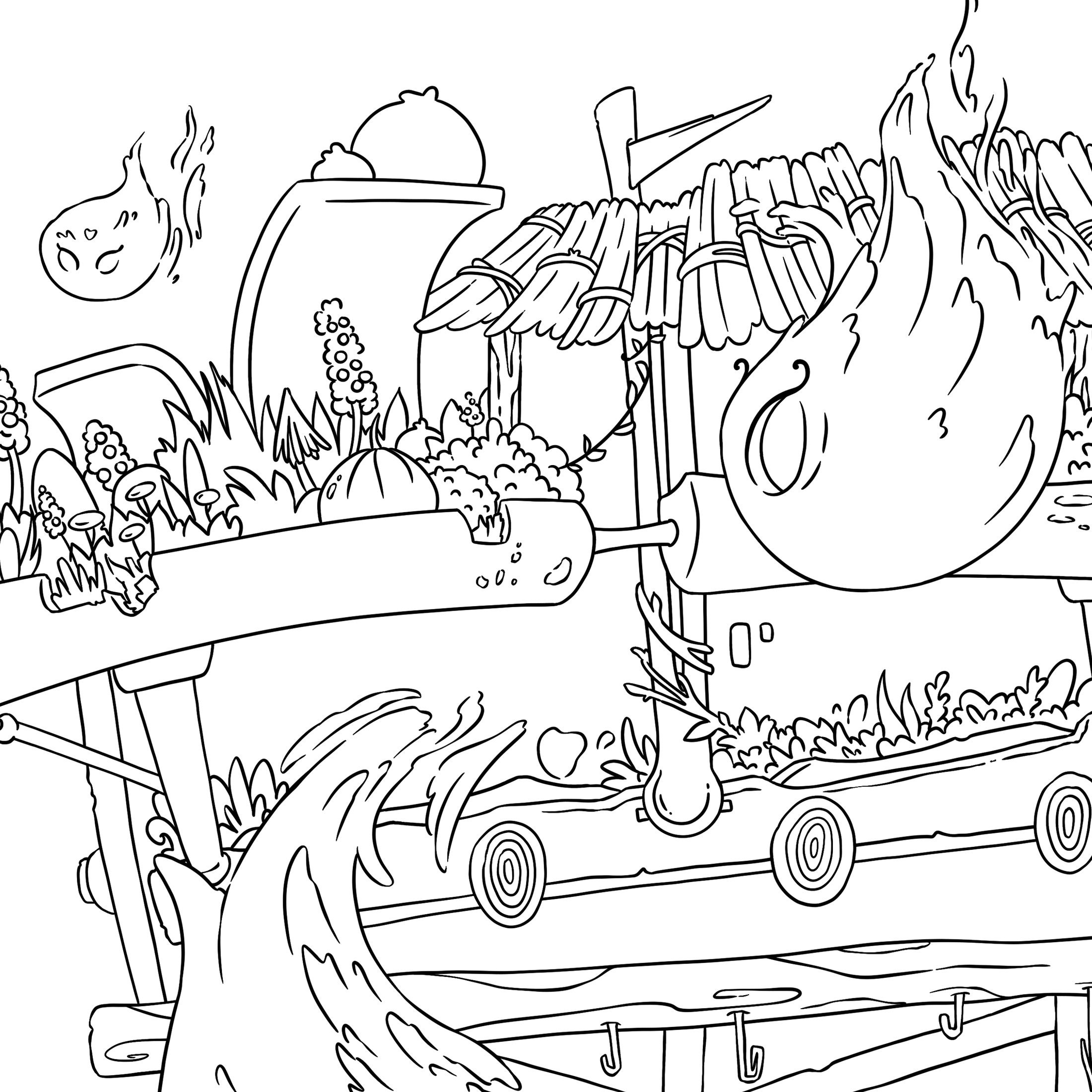 Wisps Spooky House Halloween Adult Coloring Page Cute Home | Etsy