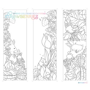 Coloring Bookmark Spring Coloring Page Adult Coloring Page Bunny Easter ...