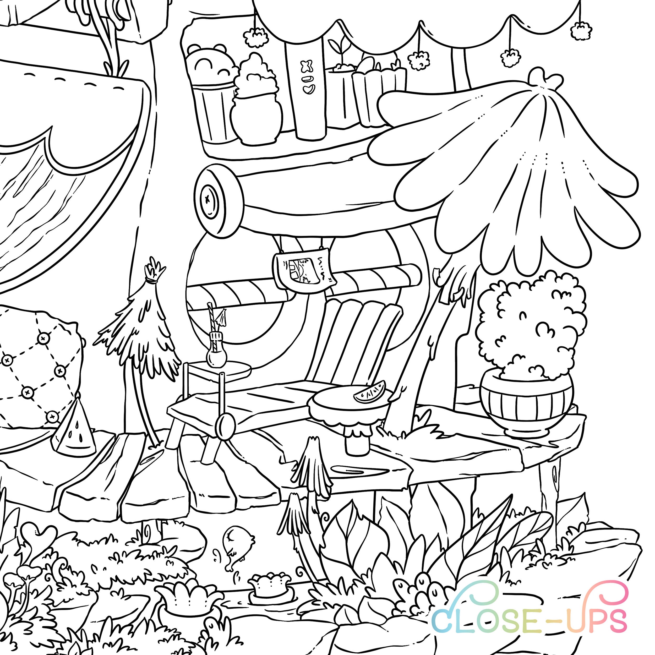 Staycation Spring Coloring Page Stay Home Summer Adult | Etsy