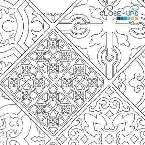 New! Vintage Tiles Coloring Page - Italian Pattern Adult Coloring ...