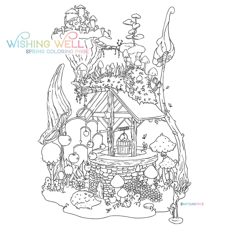 Wishing Well Coloring Sheets Coloring Pages
