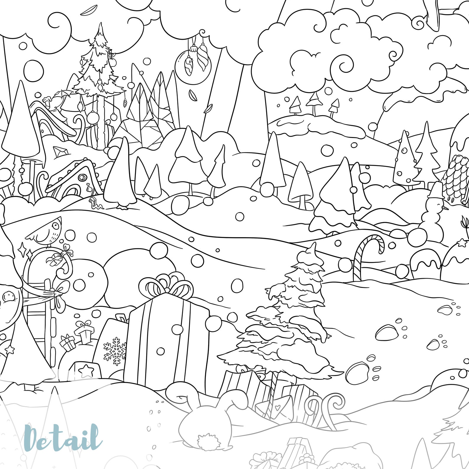 Winter Coloring Page / Christmas Coloring Pages Bundle / Pdf | Etsy