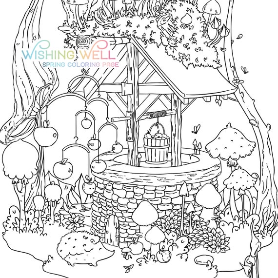 Coloring Picture Of A Wishing Well