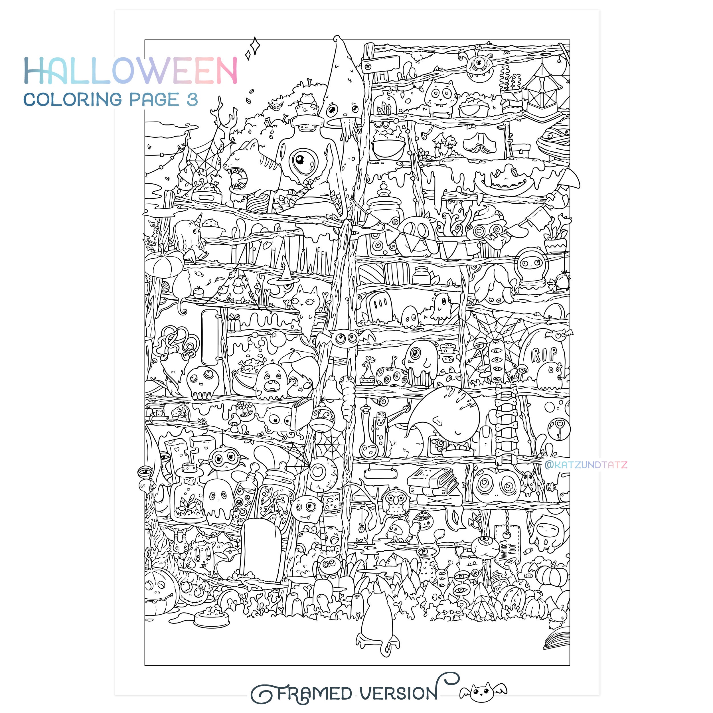 Halloween Doodle Coloring Pages