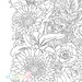 Flowers Coloring Page Floral Adult Coloring Page Spring Bouquet ...