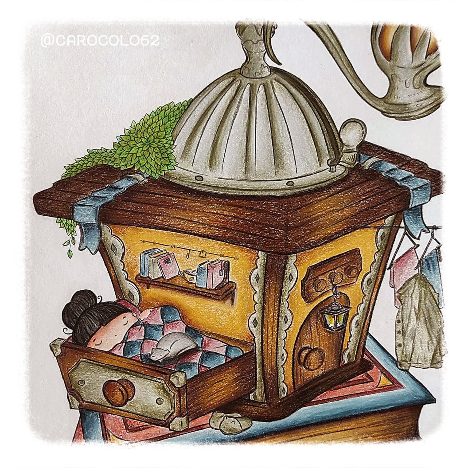 Ode to Coffee - Cute Girl Coloring Page / Coffee Grinder Home / Cat ...