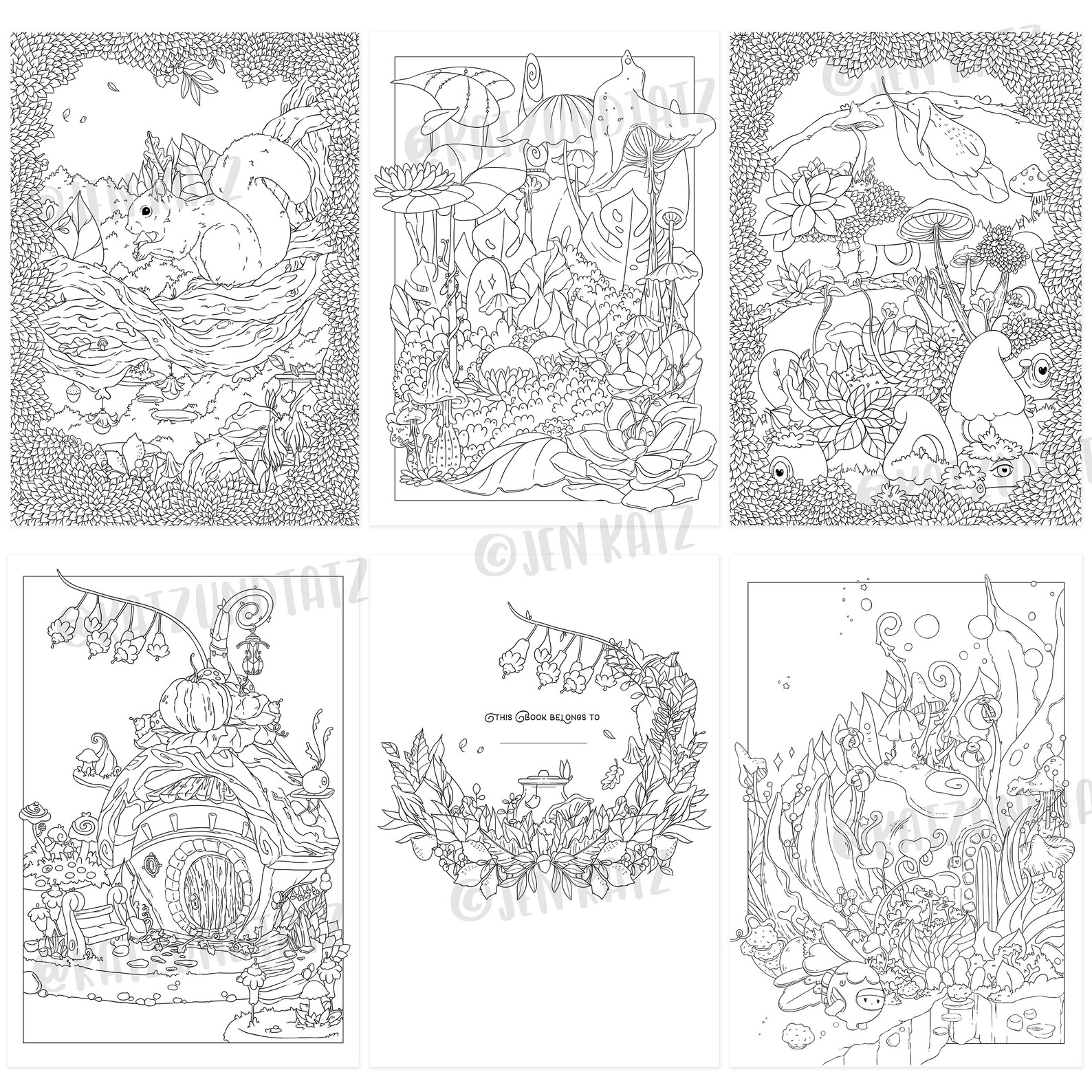 Autumn Coloring Book Adult Coloring Book by Jen Katz - Etsy