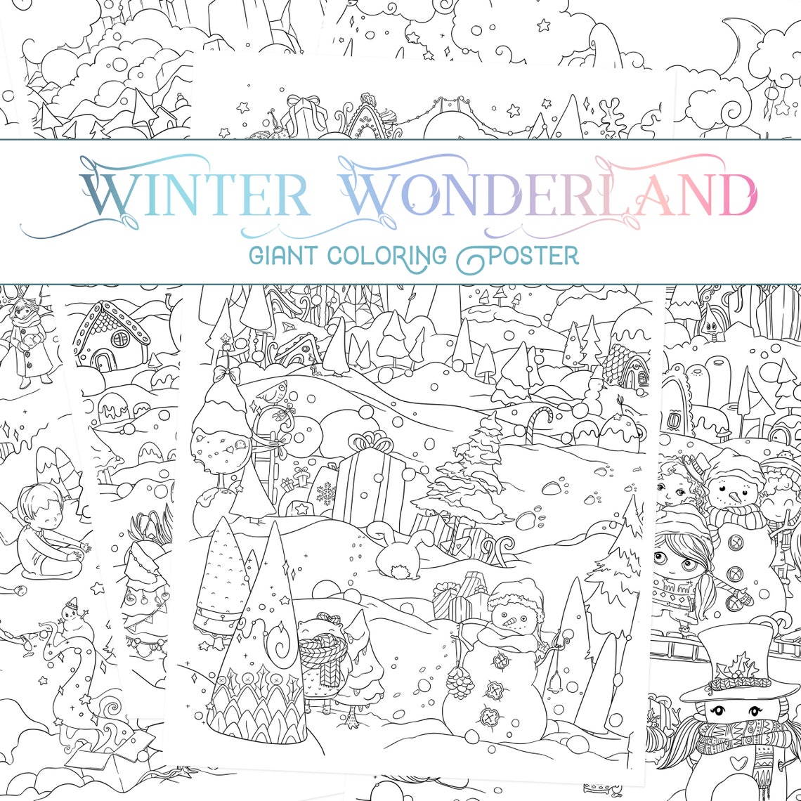 Winter Coloring Page / Christmas Coloring Pages Bundle / Pdf | Etsy