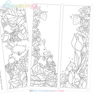 Coloring Bookmark Spring Coloring Page Adult Coloring Page Bunny Easter ...