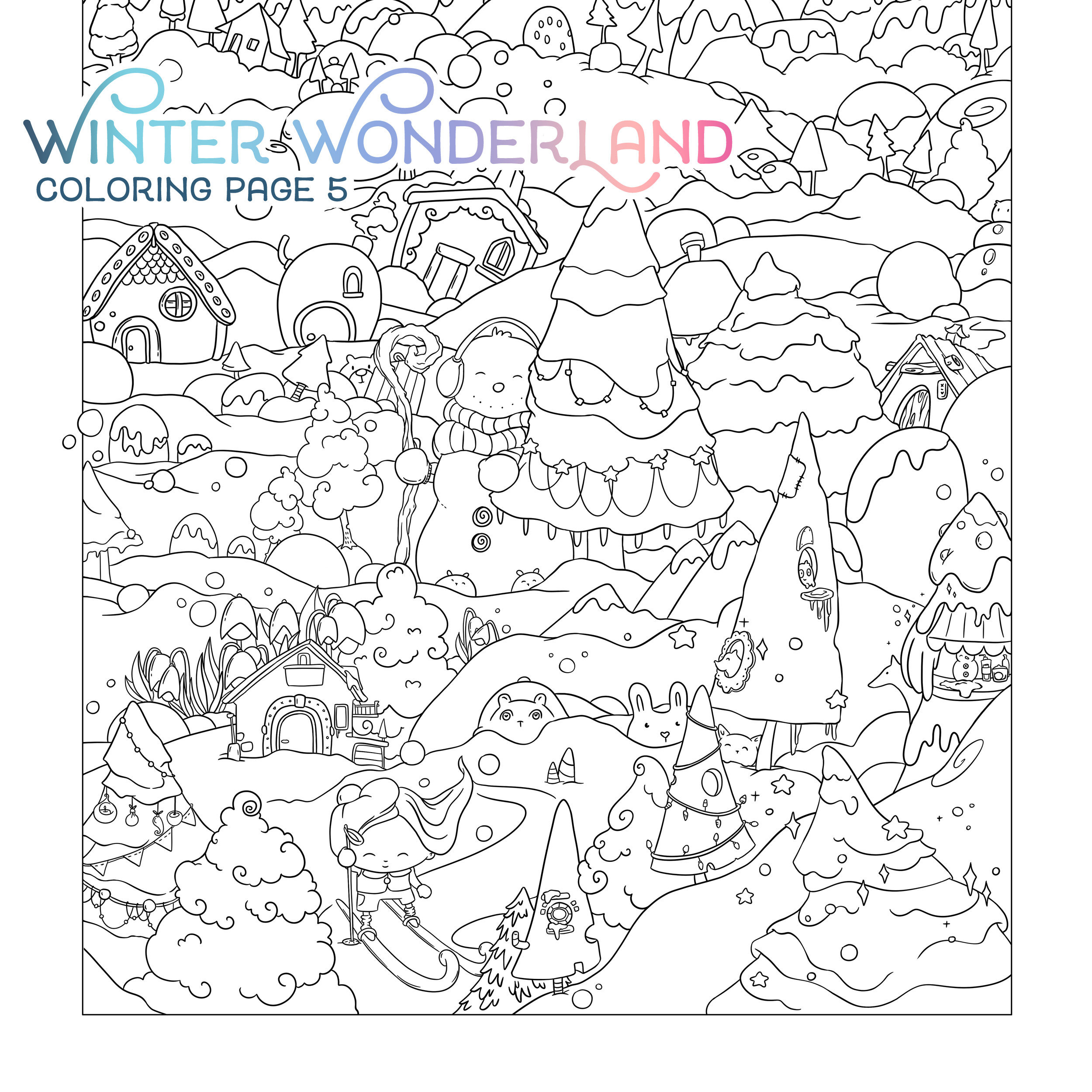 Winter Wonderland Coloring Pages For Kids