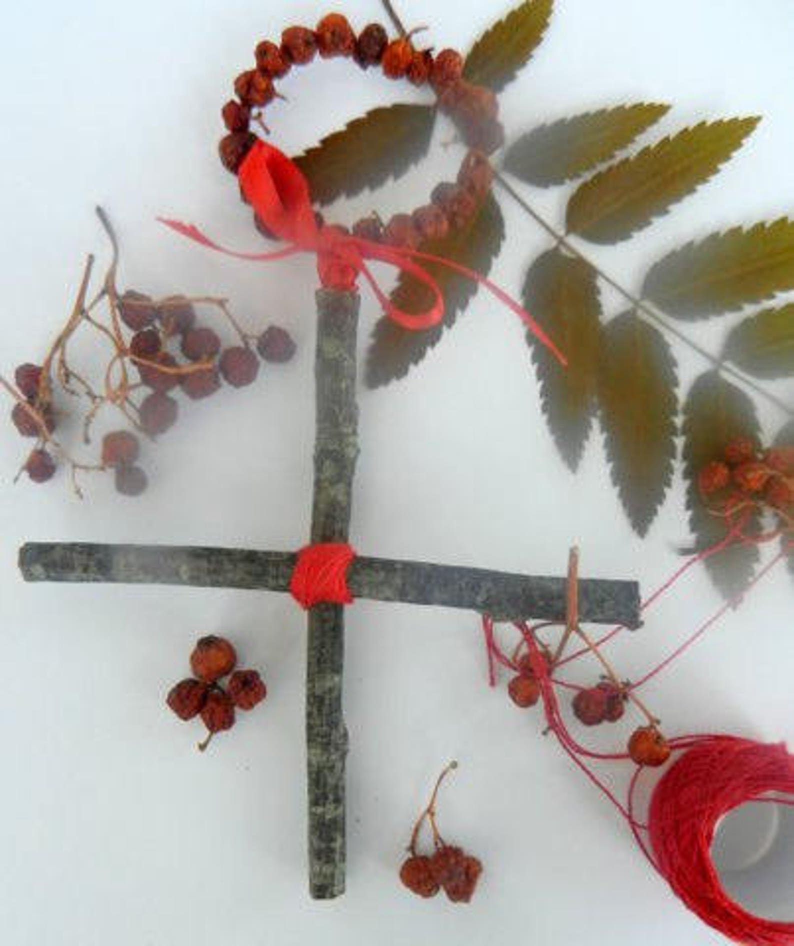 Rowan Tree and Red Thread Cross Charm X-large Size for - Etsy