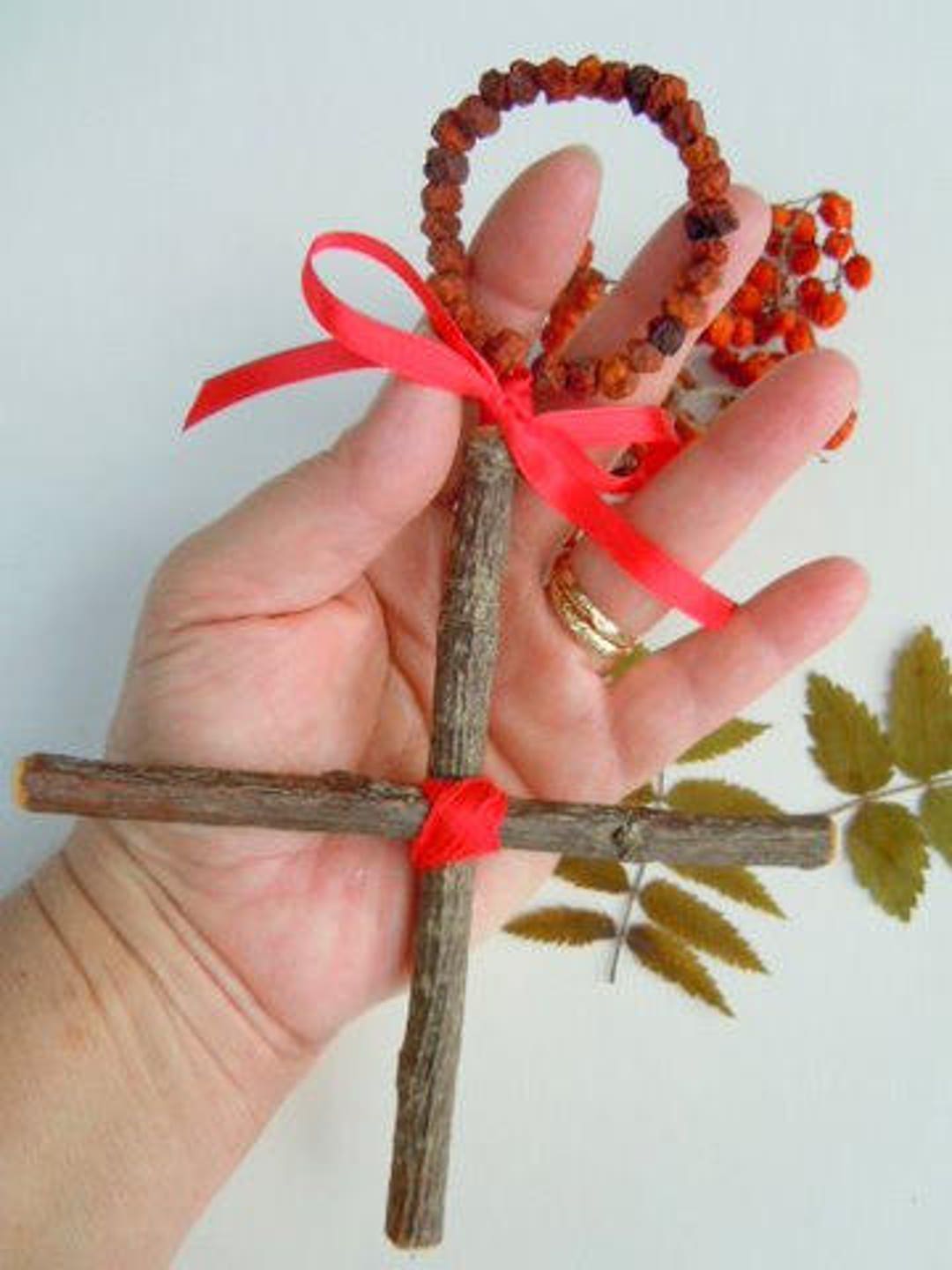 Rowan Tree and Red Thread Cross Charm X-large Size for Extra Heavy Duty ...