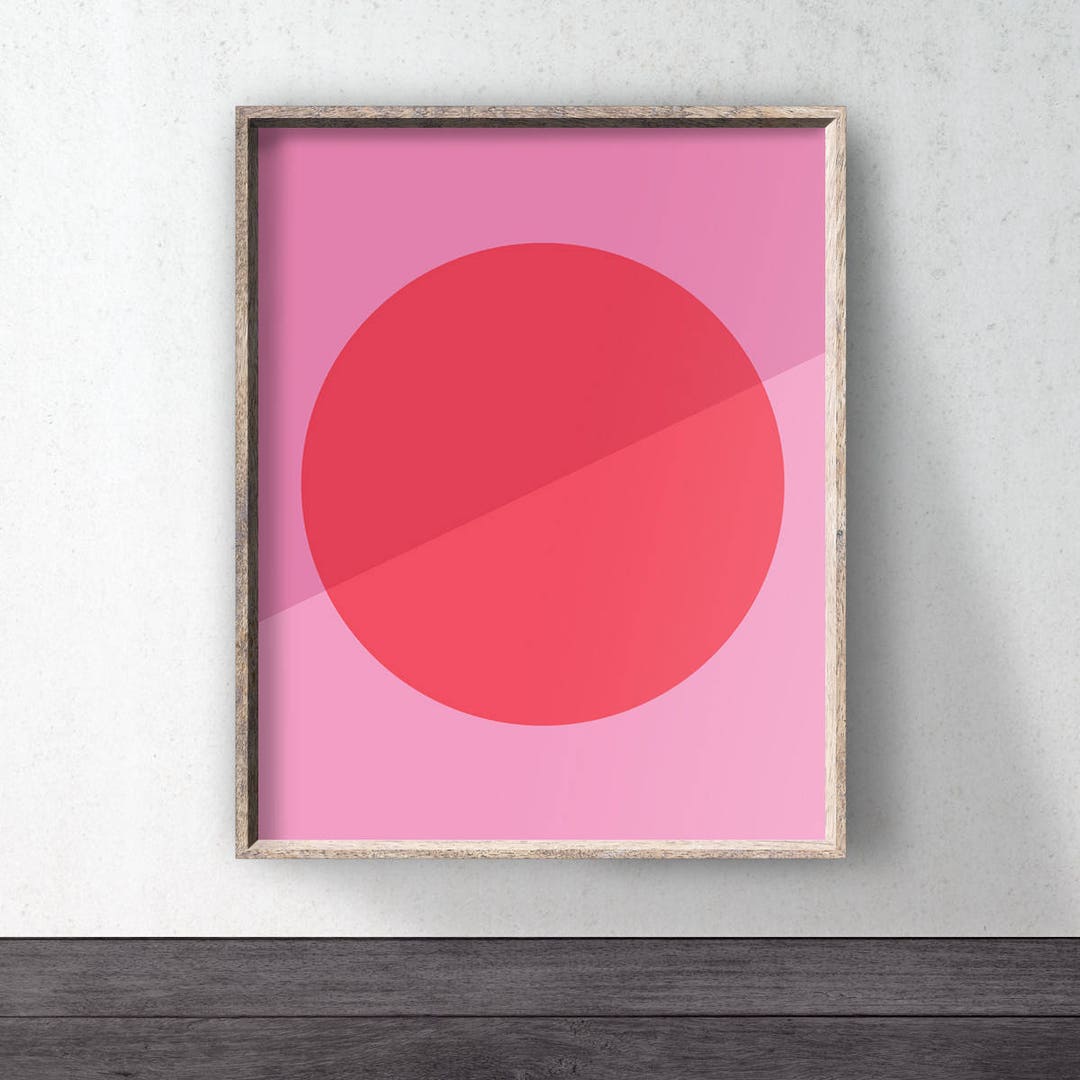 Pink Poster Download, Circle Art, Downloadable Print, Pink Printable ...
