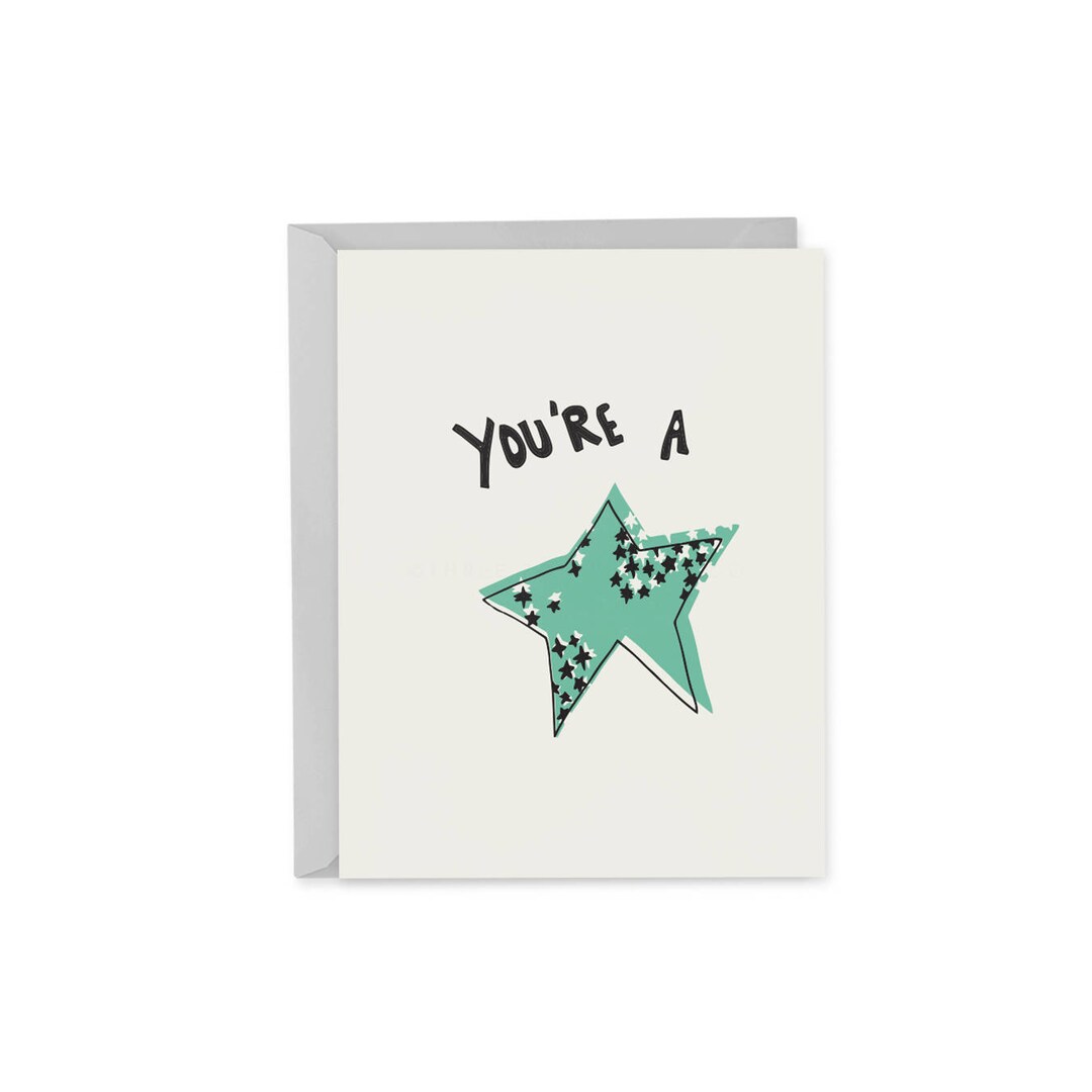 You're a Star, Greeting Card, A2 Foldover Card, Any Occasion, Whimsical ...