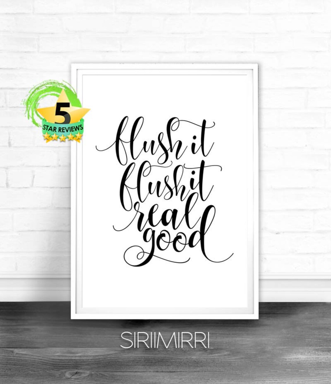 Bathroom Art Printable Flush It Flush It Real Good Kids | Etsy