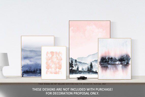 Abstract Watercolor Print Blush Pink Wall Art Print Digital - Etsy