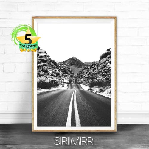 Open Road Print Mountain Photo Scandinavian Print Digital - Etsy