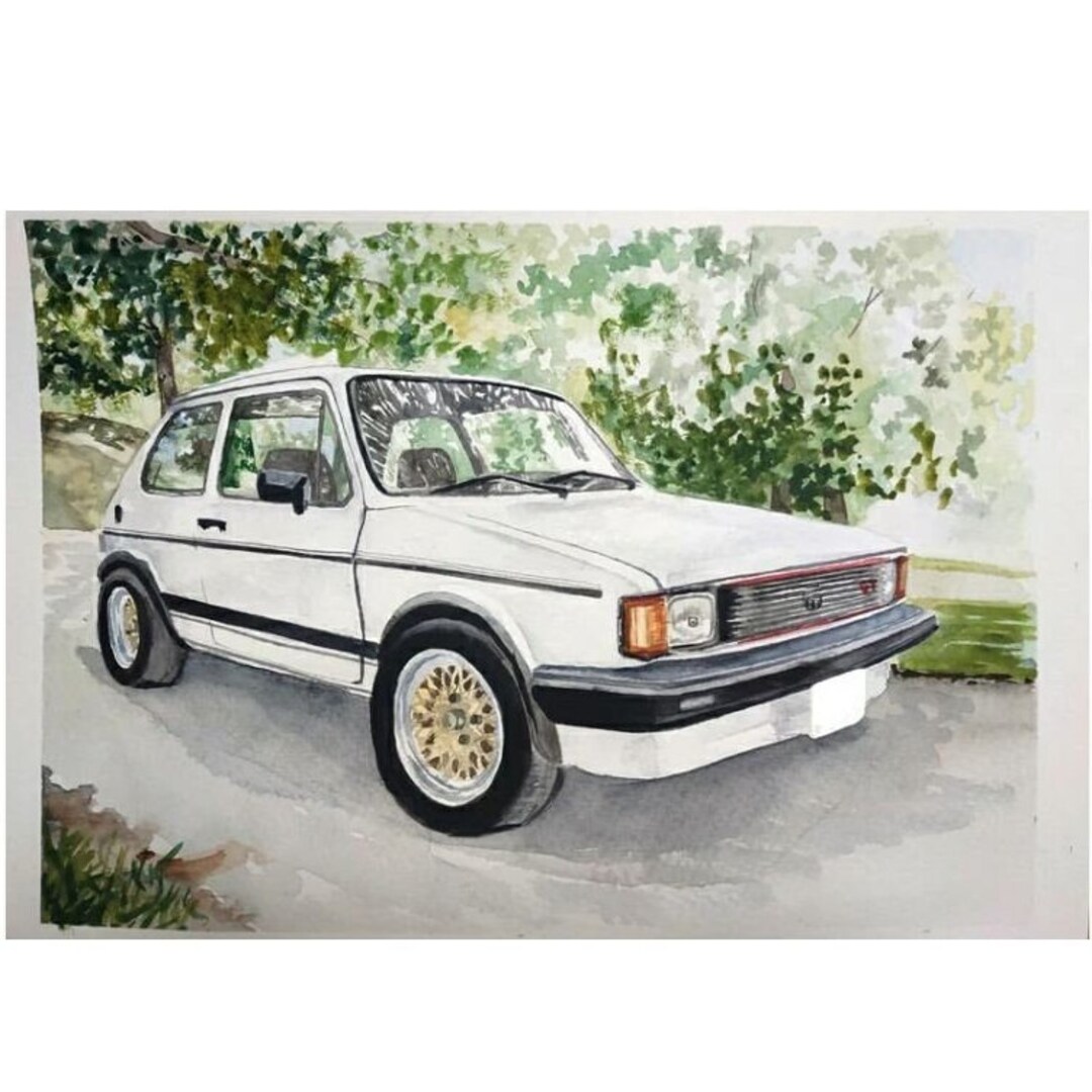 Car Watercolor, Hand Drawn Car Portrait From Photo, Personalised Car ...