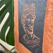 David Statue Portrait Original Linocut Handprinted Portrait With Black ...