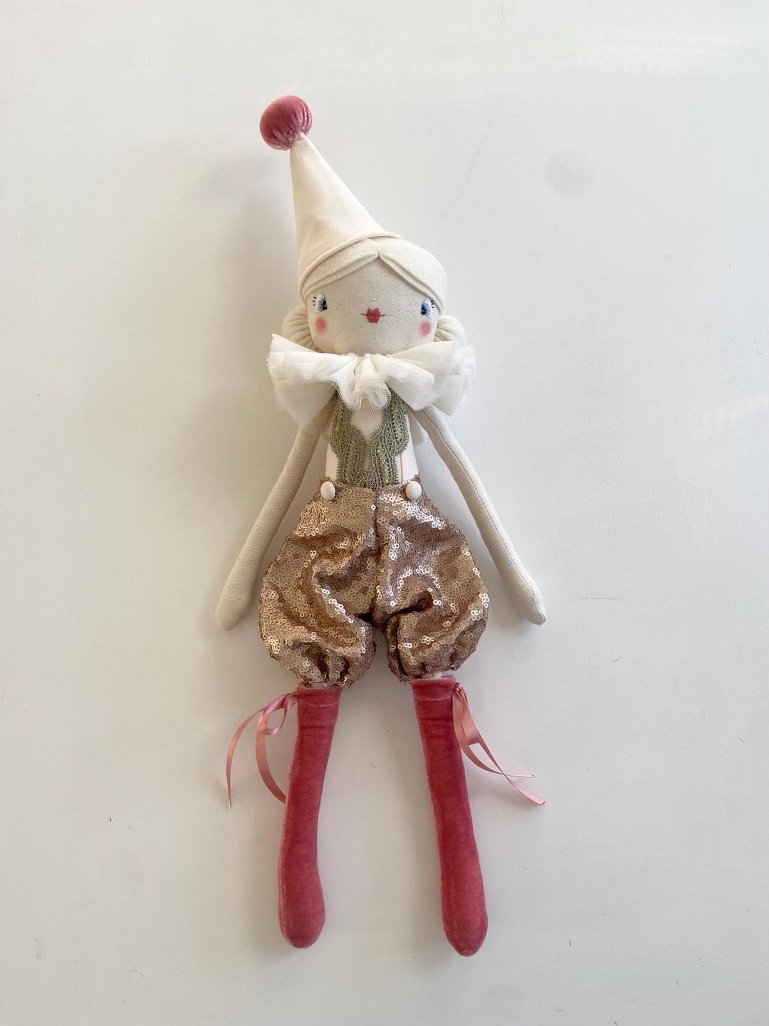 Beautiful Handmade Standard Size Circus Doll, Ivory Hair, Blue Eyes ...