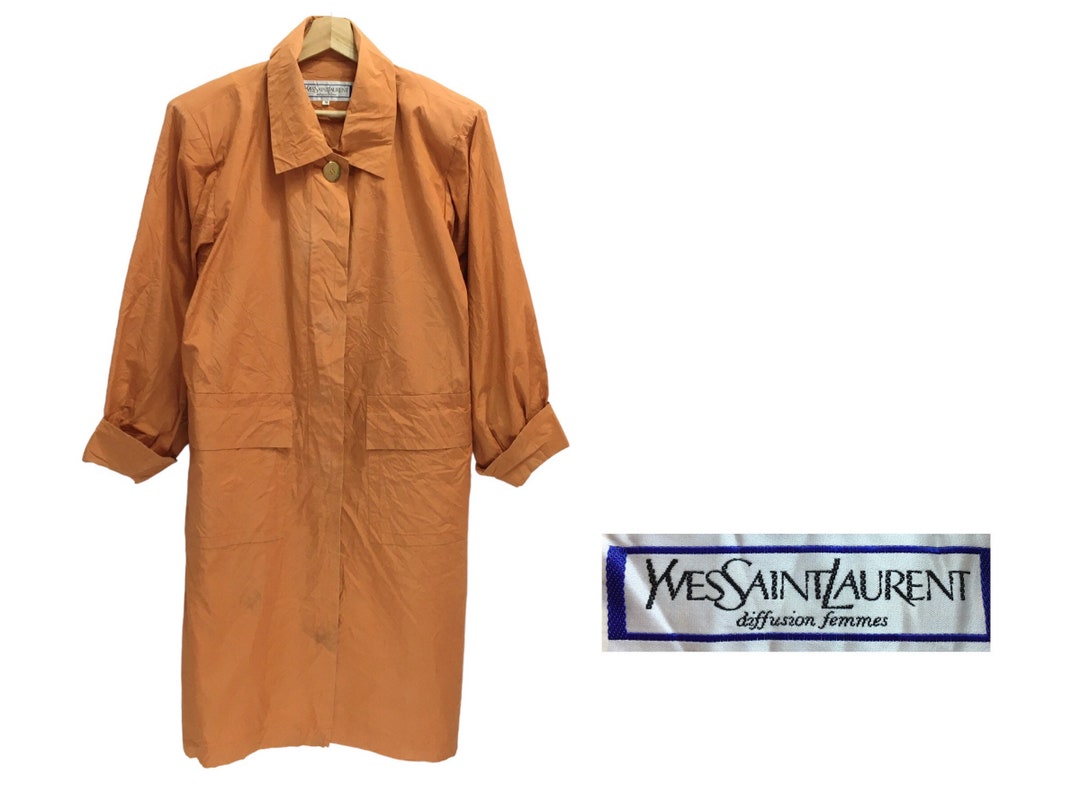 Vintage YSL Yves Saint Laurent Long Coat Jacket Women Distressed - Etsy
