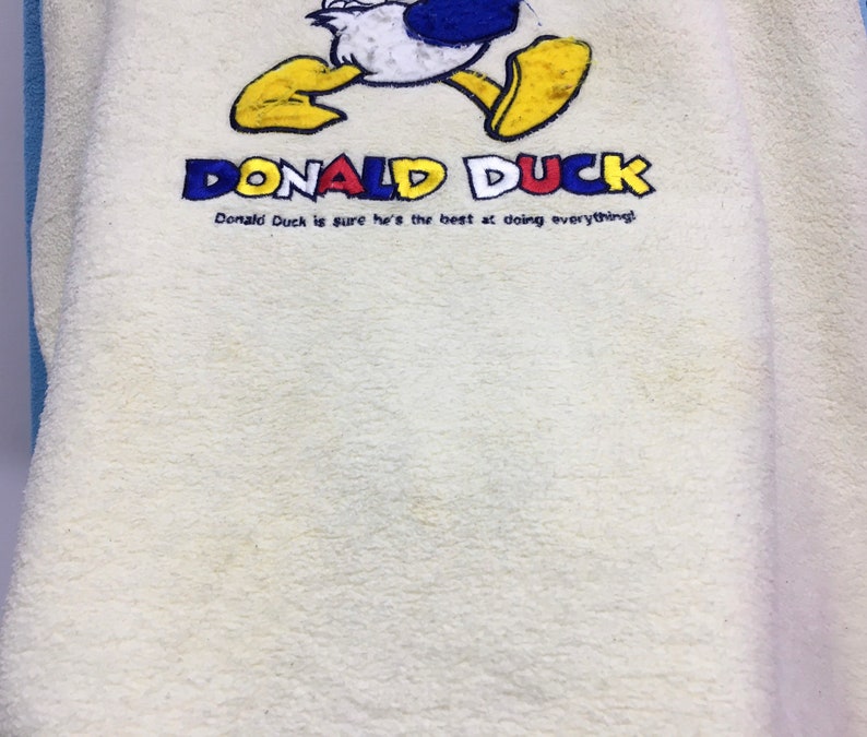 Vintage Donald Duck Walt Disney Cartoon Spellout Embroidery Sweatshirt ...