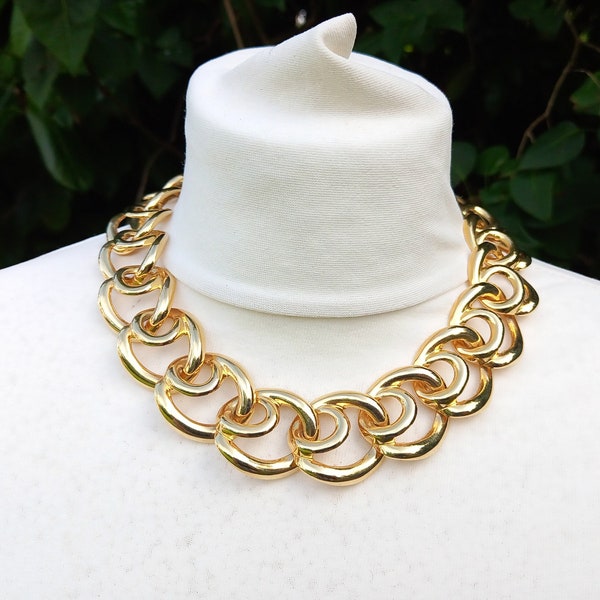 Vintage 90s Gold Necklace - Etsy
