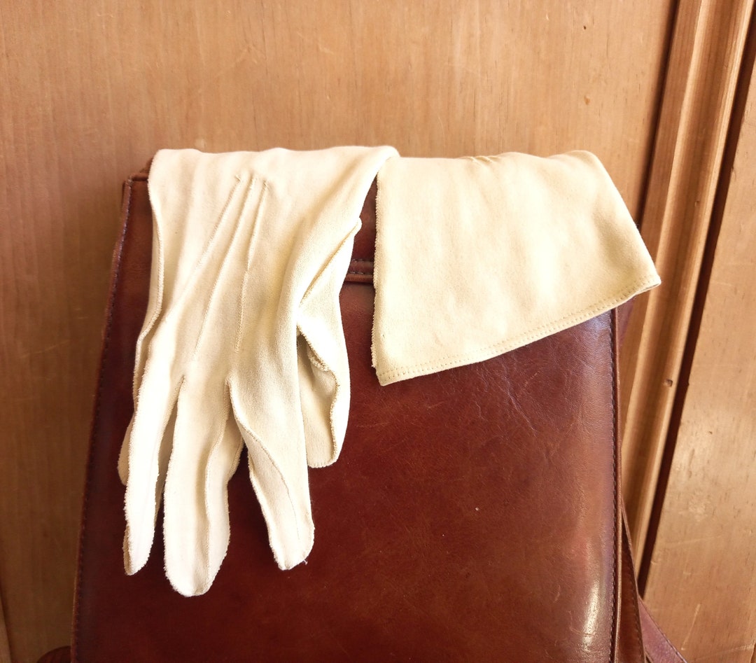 Vintage 1950s Pinkham's Cream White Cotton Ladies Gloves Size 7.5 Smart ...