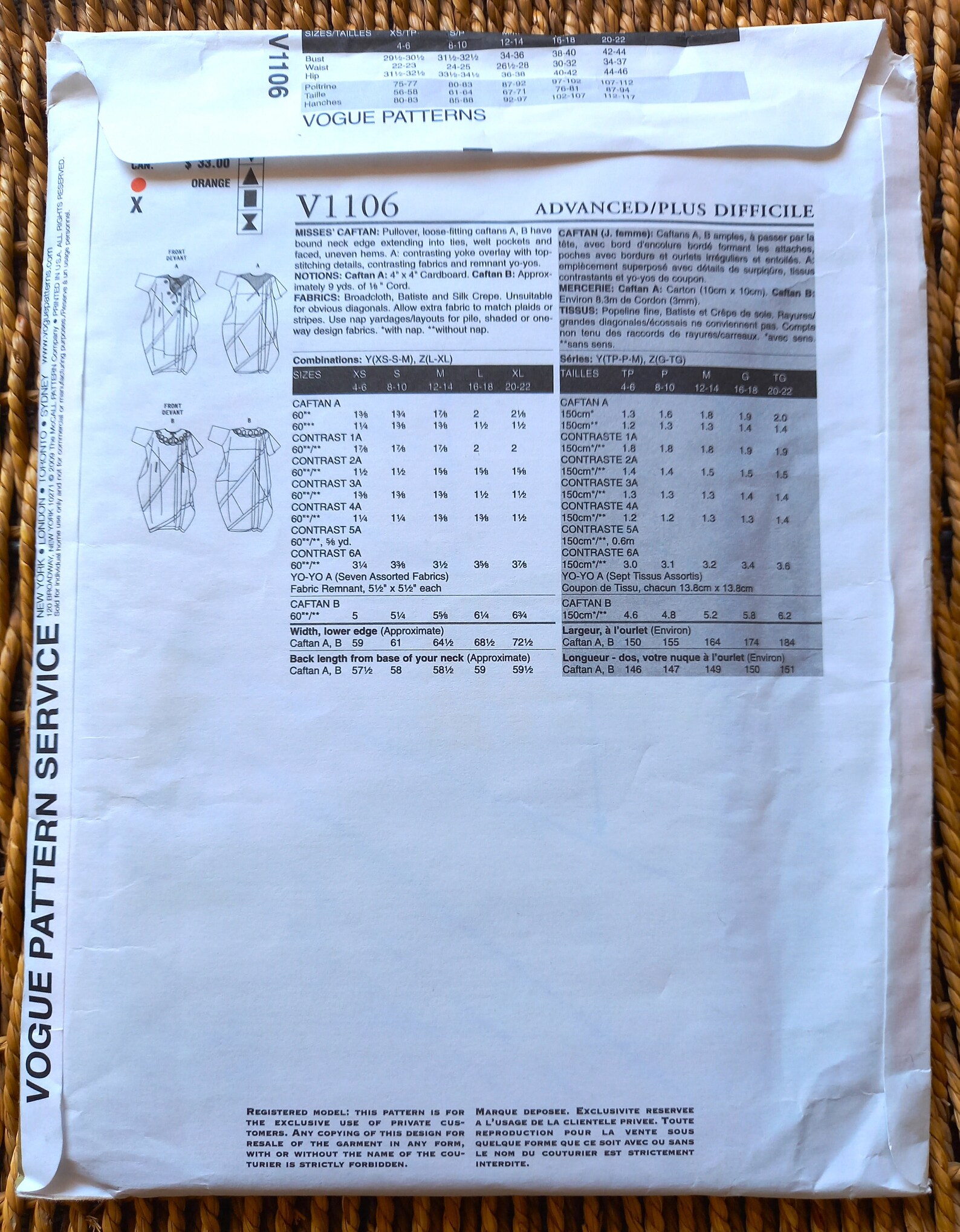 Rare Uncut Vogue Designer Sewing Pattern V1146 Size XS Medium KOOS ...